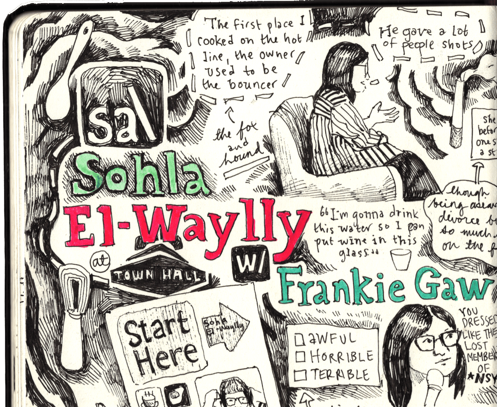 Seattle Arts & Lectures \ An Illustration From Sohla El-Waylly’s Event